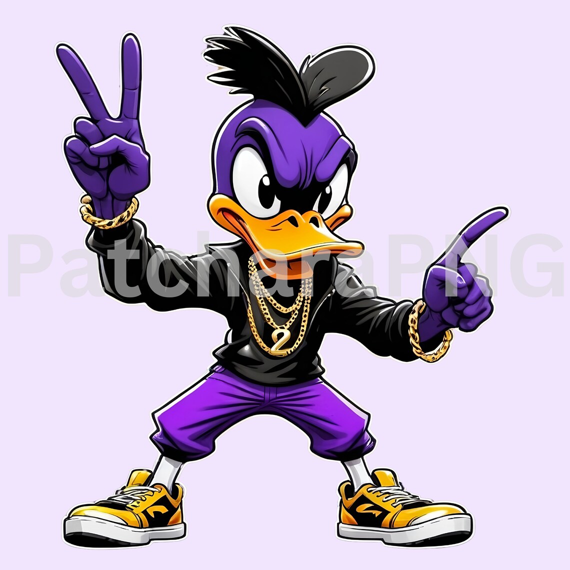 Hip-hop Duck Graffiti Art PNG | Peace Sign Duck Gangster Clipart ...