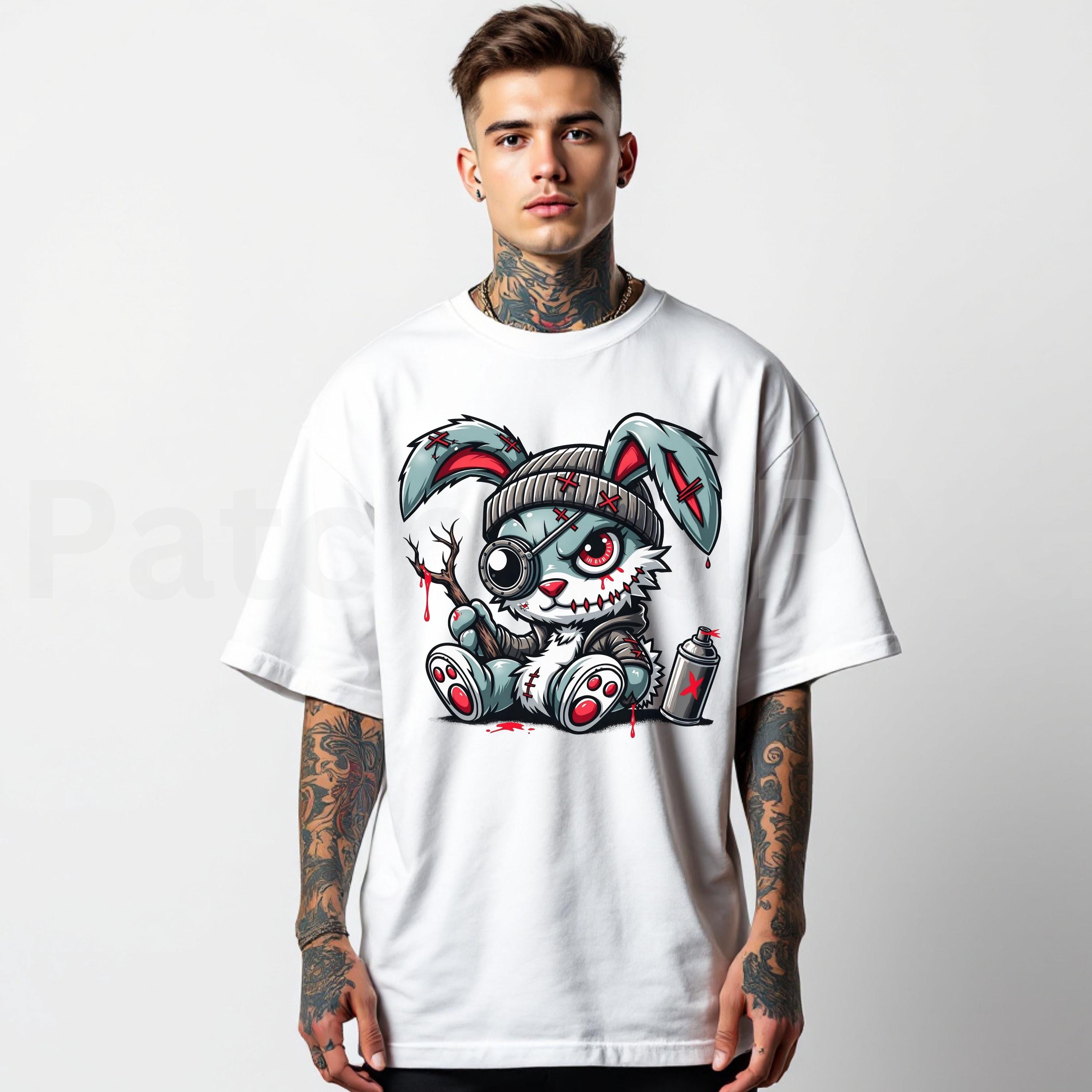 Graffiti Bunny PNG | Dark Cute Bunny Clipart With Spray Can | Urban ...