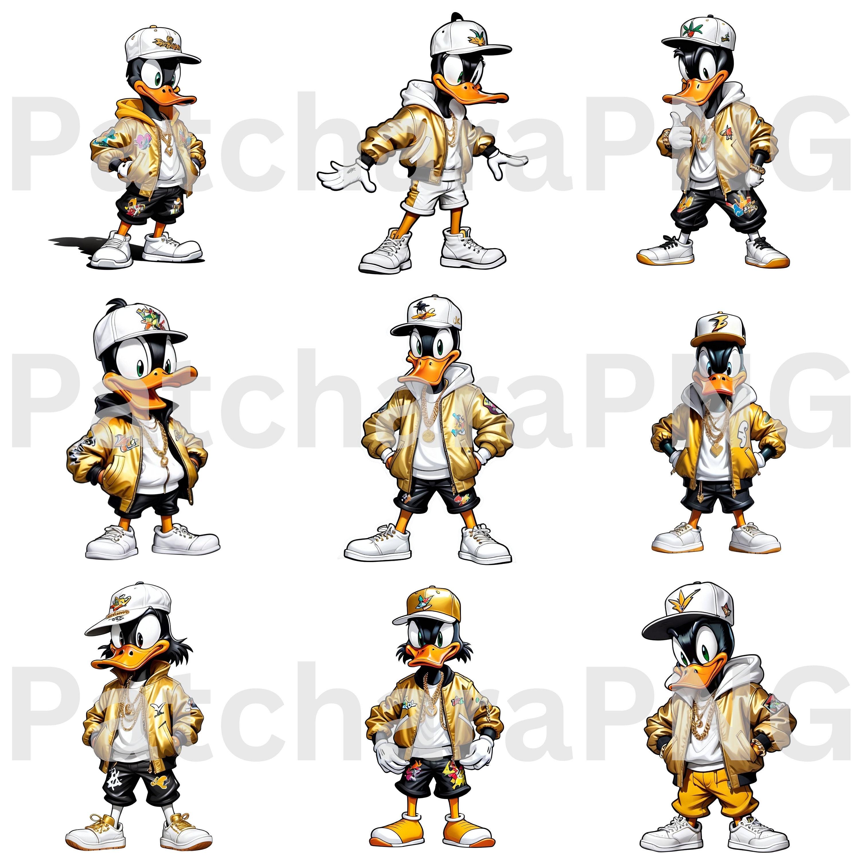 Hip-hop Duck Cartoon Graffiti Art, Digital Download PNG, JPEG Celebrate ...
