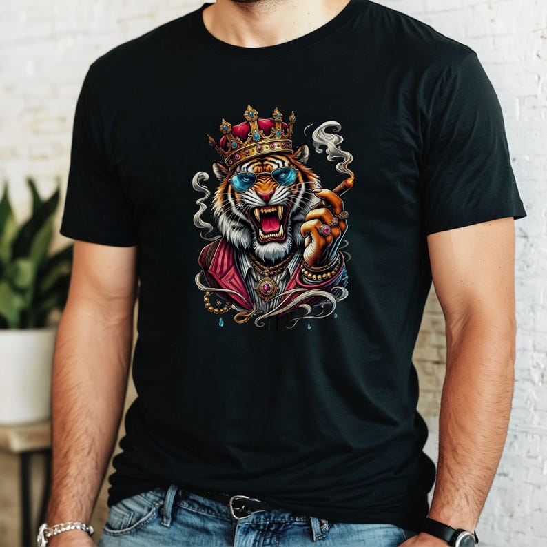 Tiger King PNG | Crowned Tiger Clipart in Jacket | Powerful Beast ...