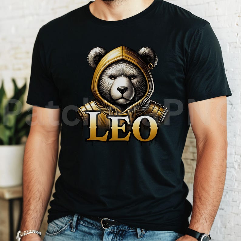 Leo Bear PNG | Zodiac Lion Sign Bear Clipart | Horoscope Hoodie Animal Design | Bold Leo Art for ...