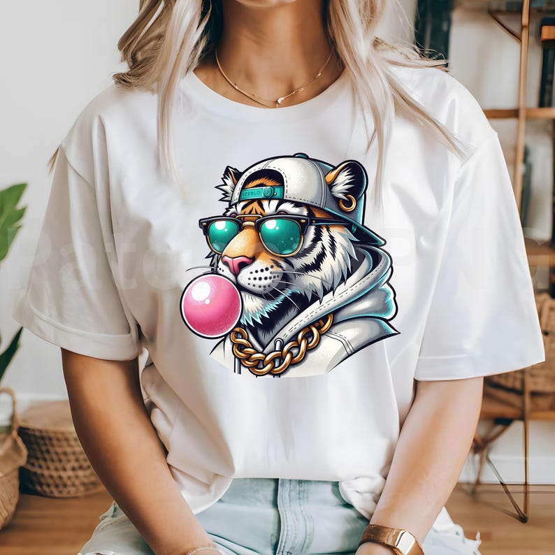 Hip Hop Tiger PNG | Cool Tiger Clipart for Sublimation | Urban ...