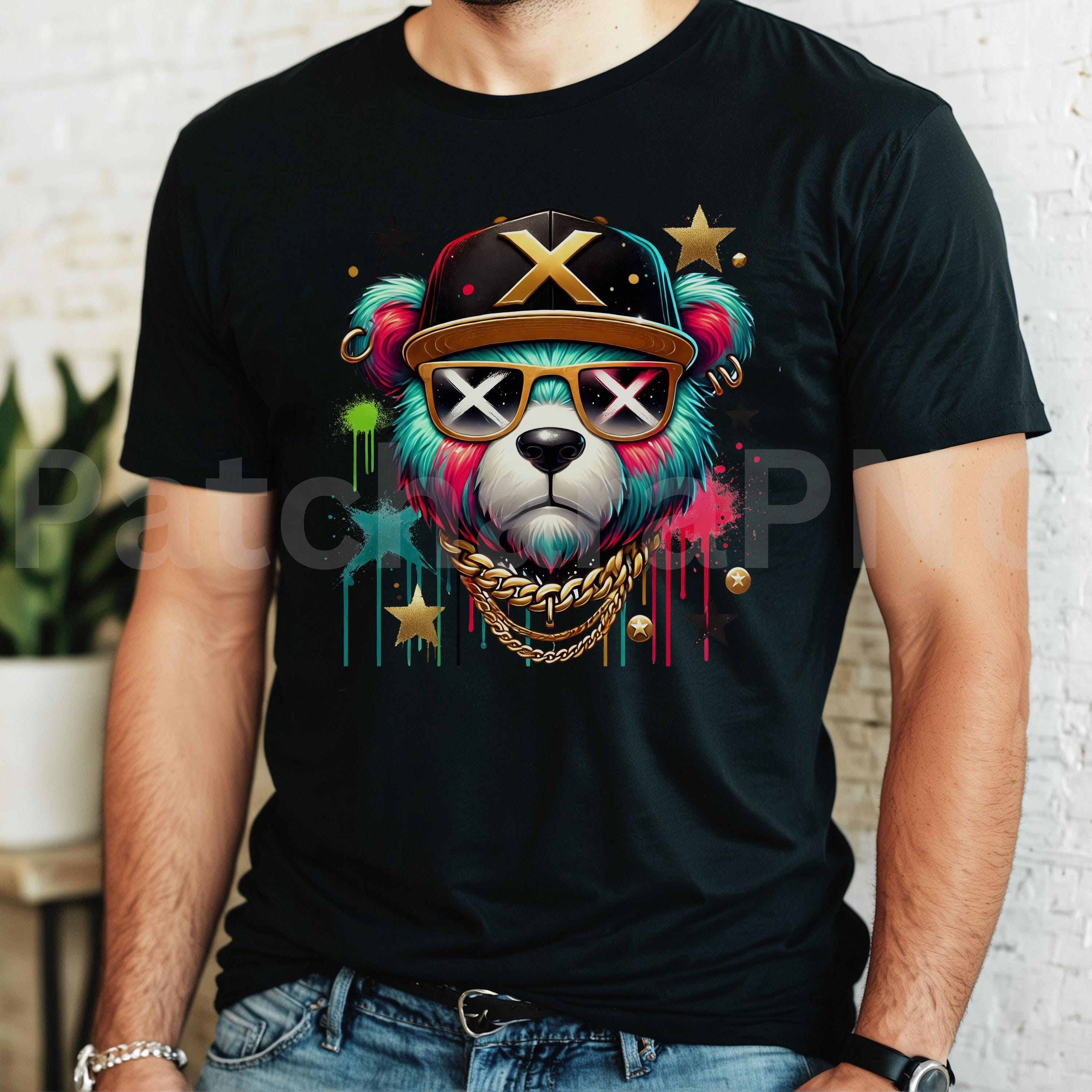 Drip Teddy PNG | Colorful Gangsta Bear Clipart With Sunglasses | Urban ...