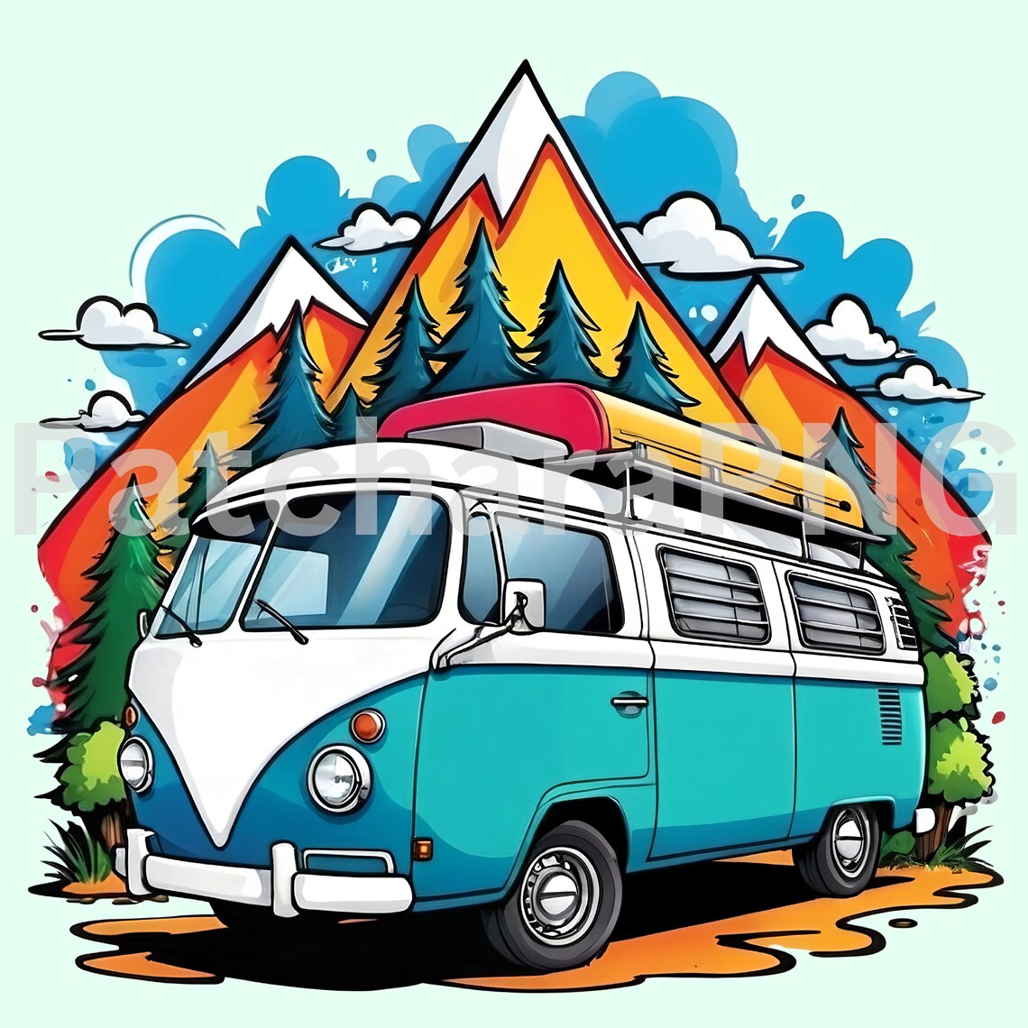 Van Campping Graffiti,adventure Van Graffiti,hip-hop Camper Art,urban ...