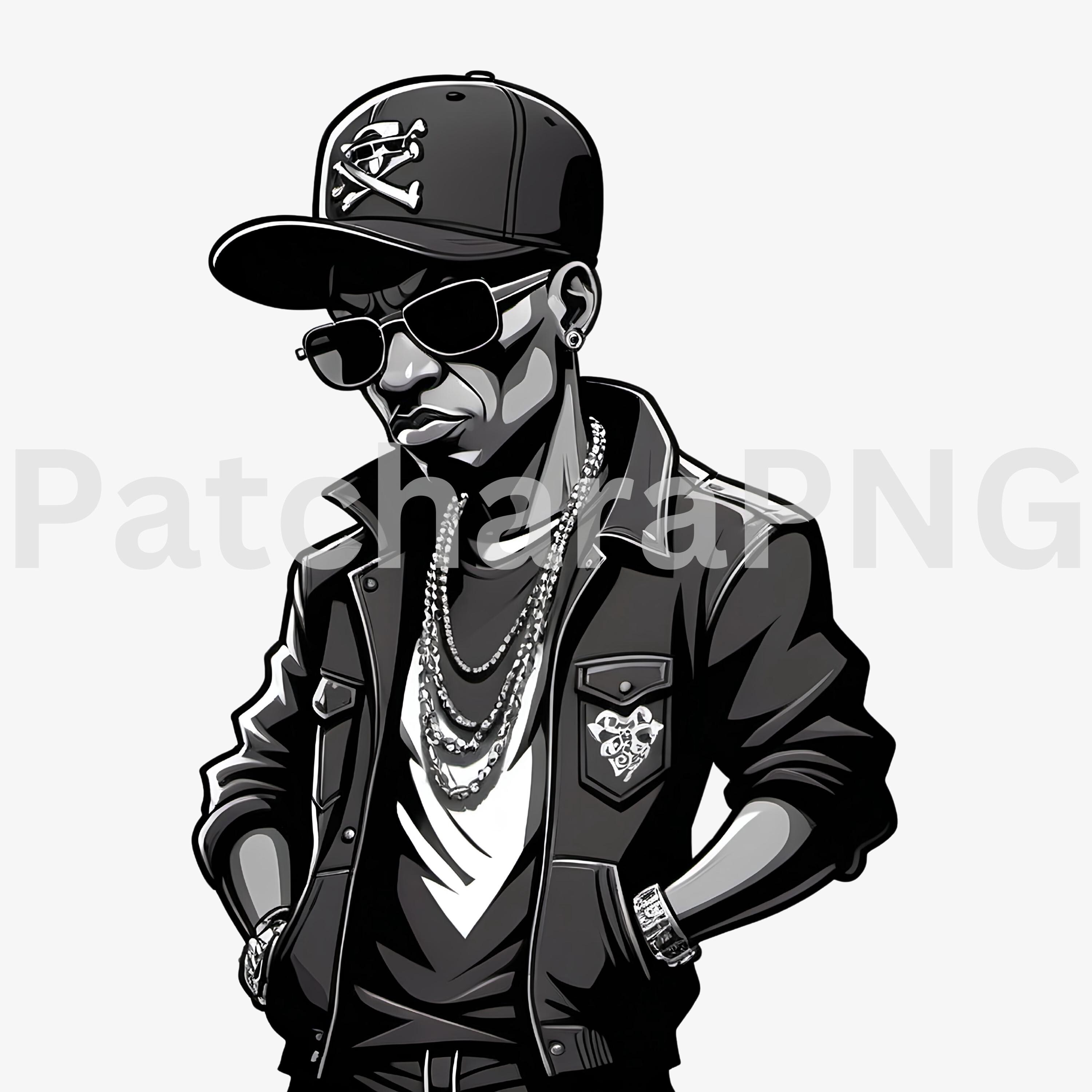 Black And White Gangster Cartoon