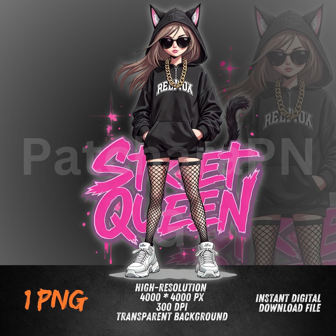 Street Queen PNG, Graffiti Girl Hip Hop Clipart, Streetwear Queen DTF ...
