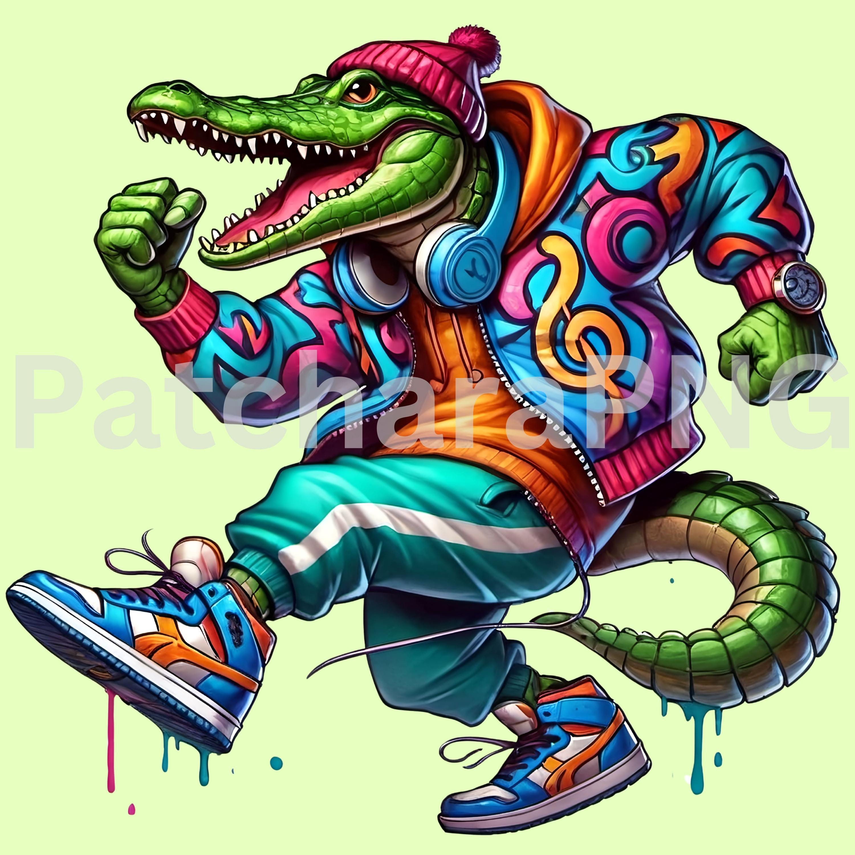 Hip Hop Alligator Digital Download | Cool Rapper Gator Clipart ...