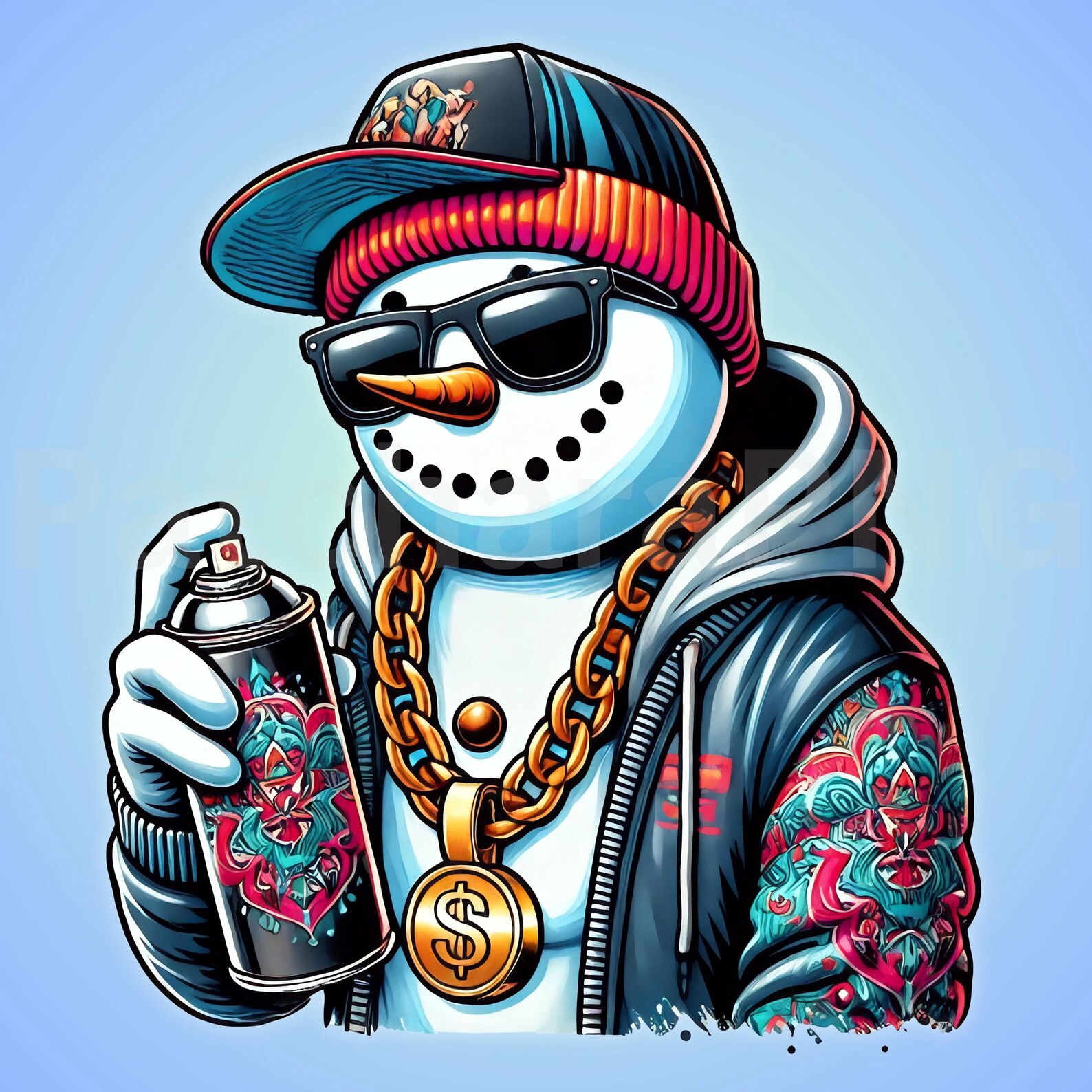 Graffiti Snowman Clipart | Hip-hop Snowman PNG | Streetwear Christmas ...