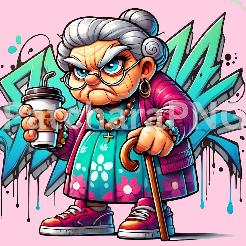 Funny Angry Grandma Design for T-shirts, Mugs, Hoodies & More | Digital ...