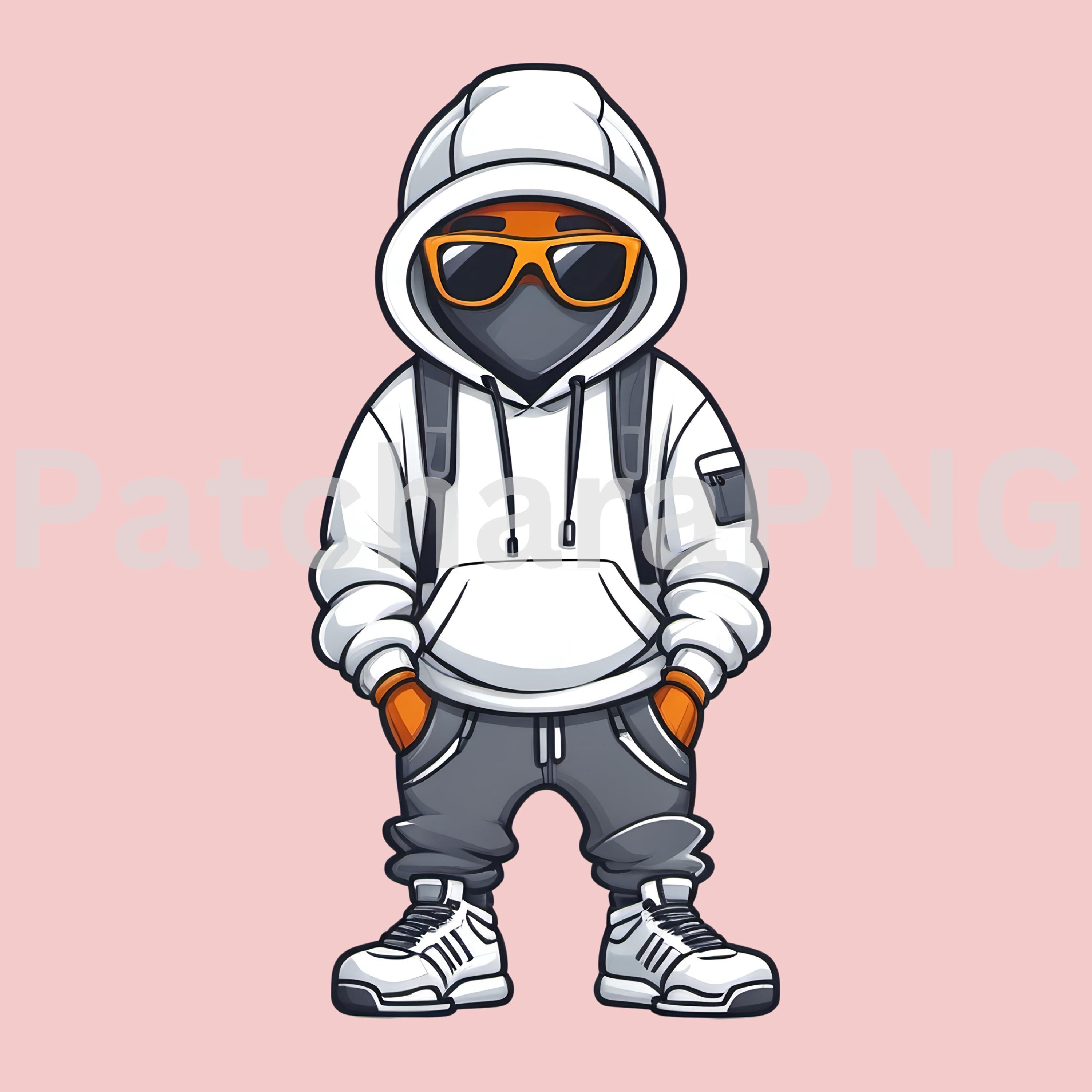 Hip-hop Ski Mask Characters PNG Duo | Gangsta Streetwear Cartoon | DTF ...