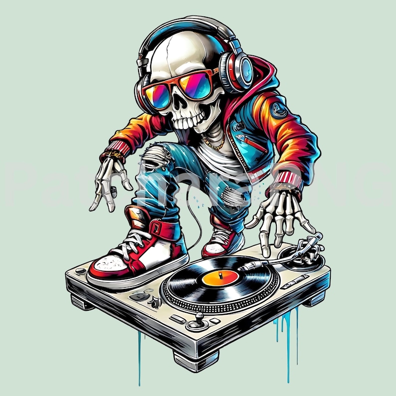 Hip-hop Skull Dj Png | Cool Dj Skull Clipart | Music Lover | Skull Dj ...