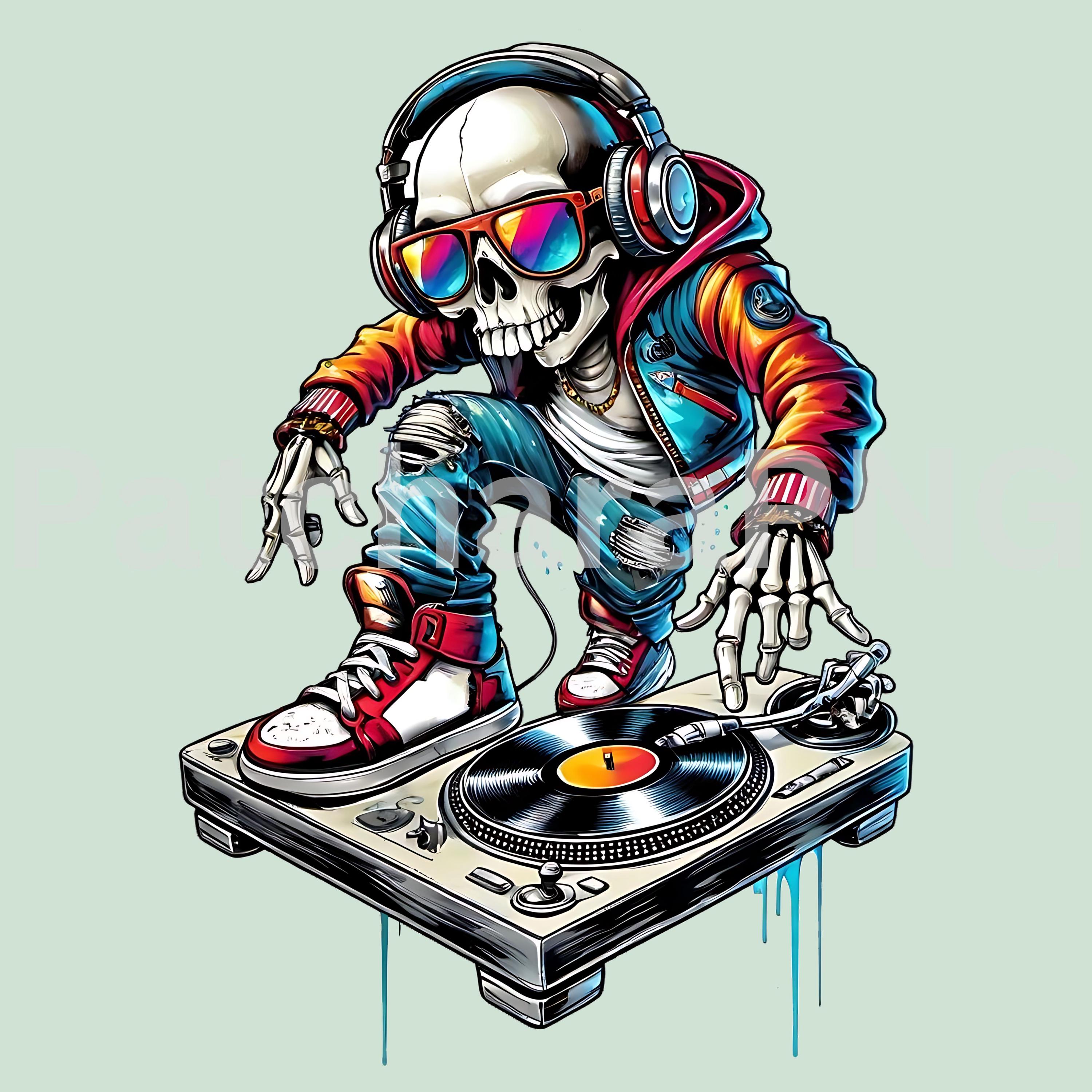 Hip-hop Skull Dj Png | Cool Dj Skull Clipart | Music Lover | Skull Dj ...