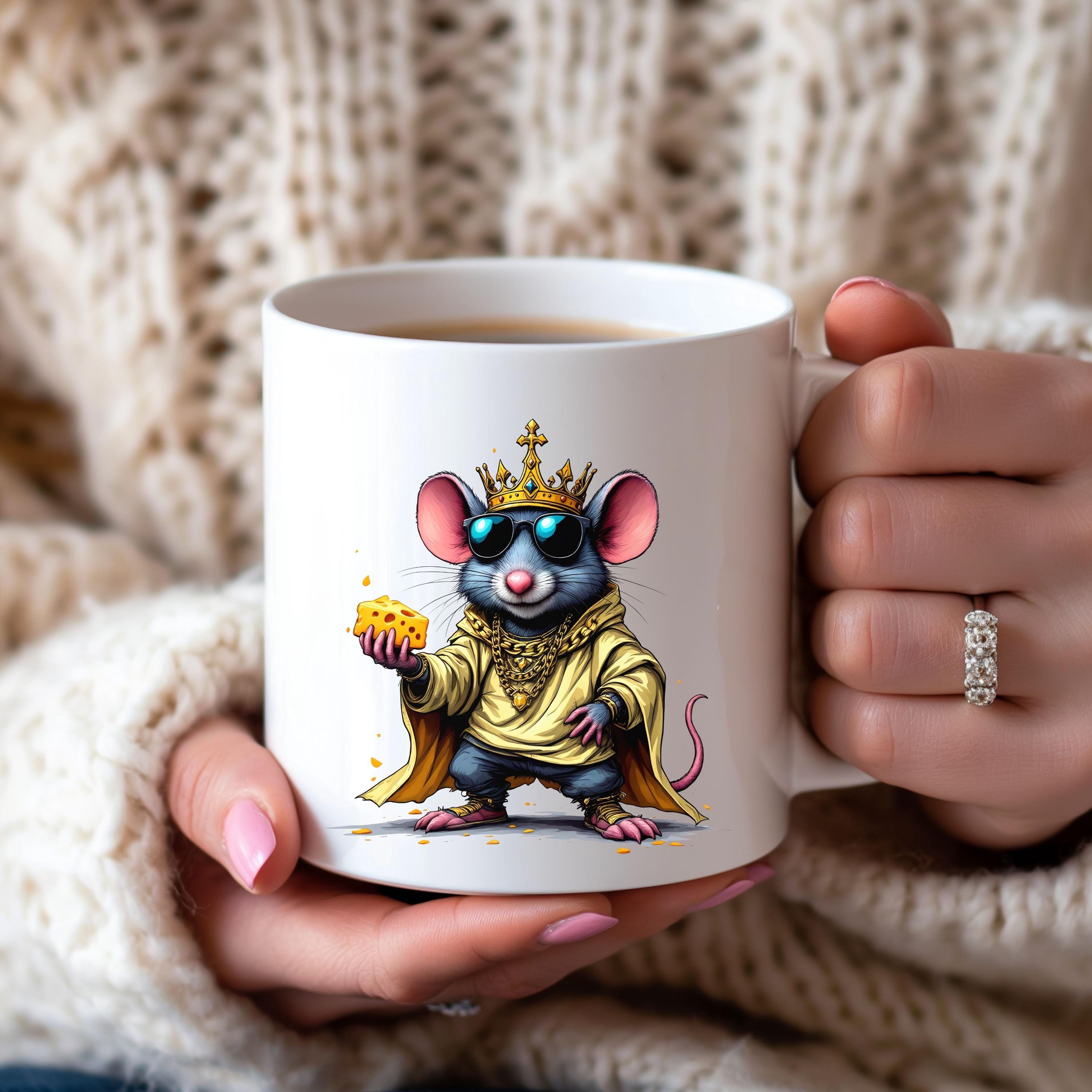 Mouse King PNG | Gangsta Mouse Clipart With Cheese and Crown | Funny ...