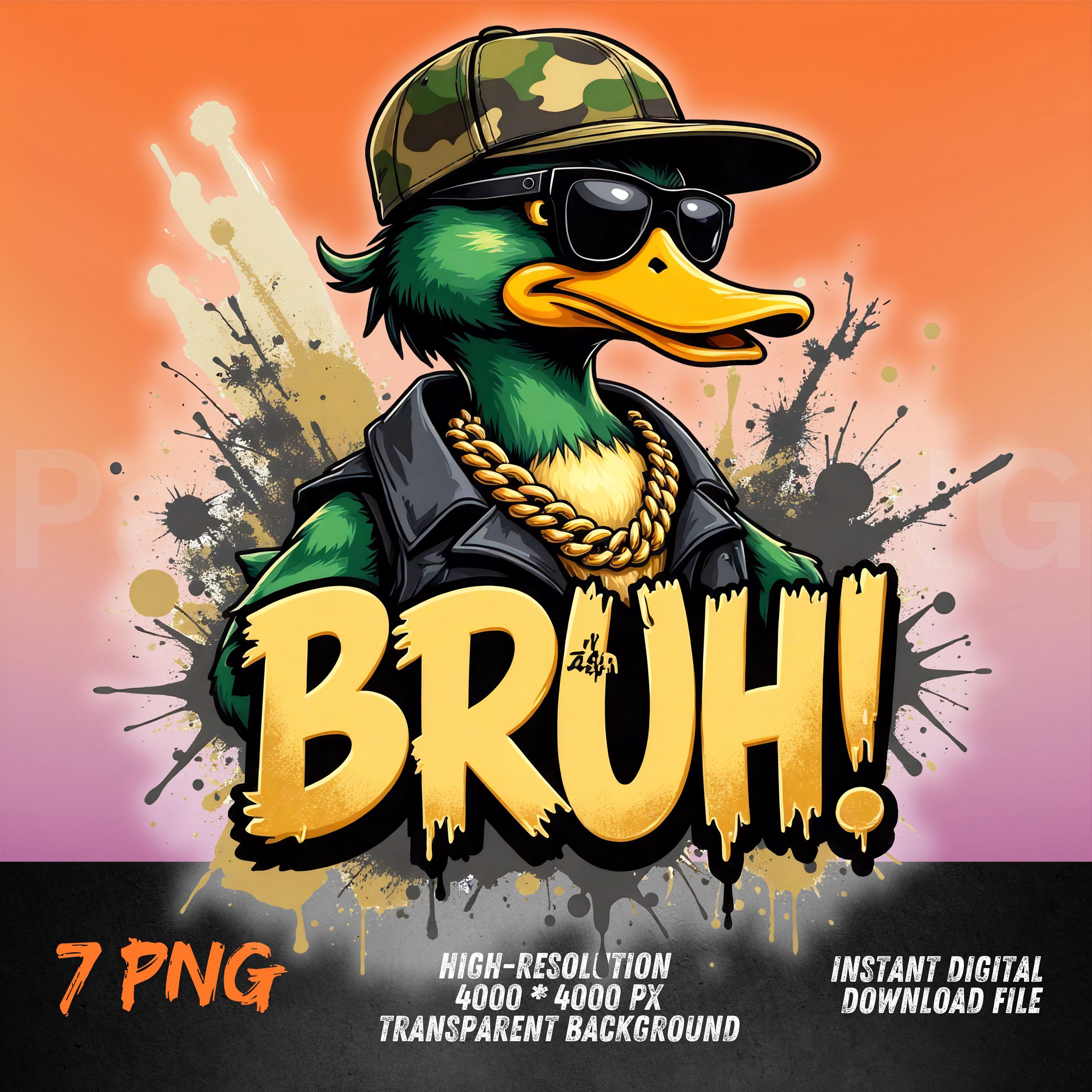 Cool Duck PNG | BRUH Meme Duck Clipart | Gangsta Duck Sublimation ...
