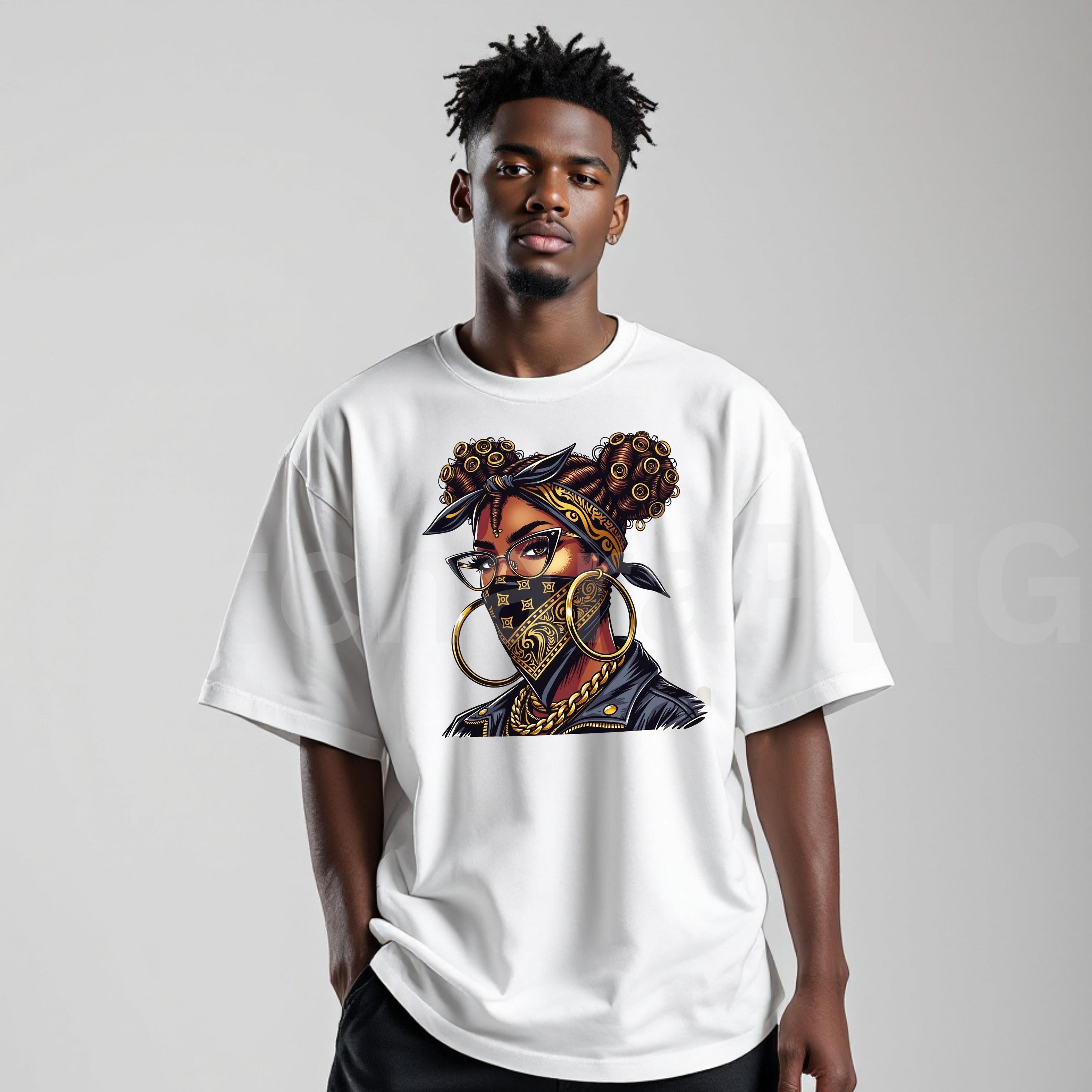 Gangsta Girl PNG | Black Woman Hip-hop Clipart With Gold Bandana ...