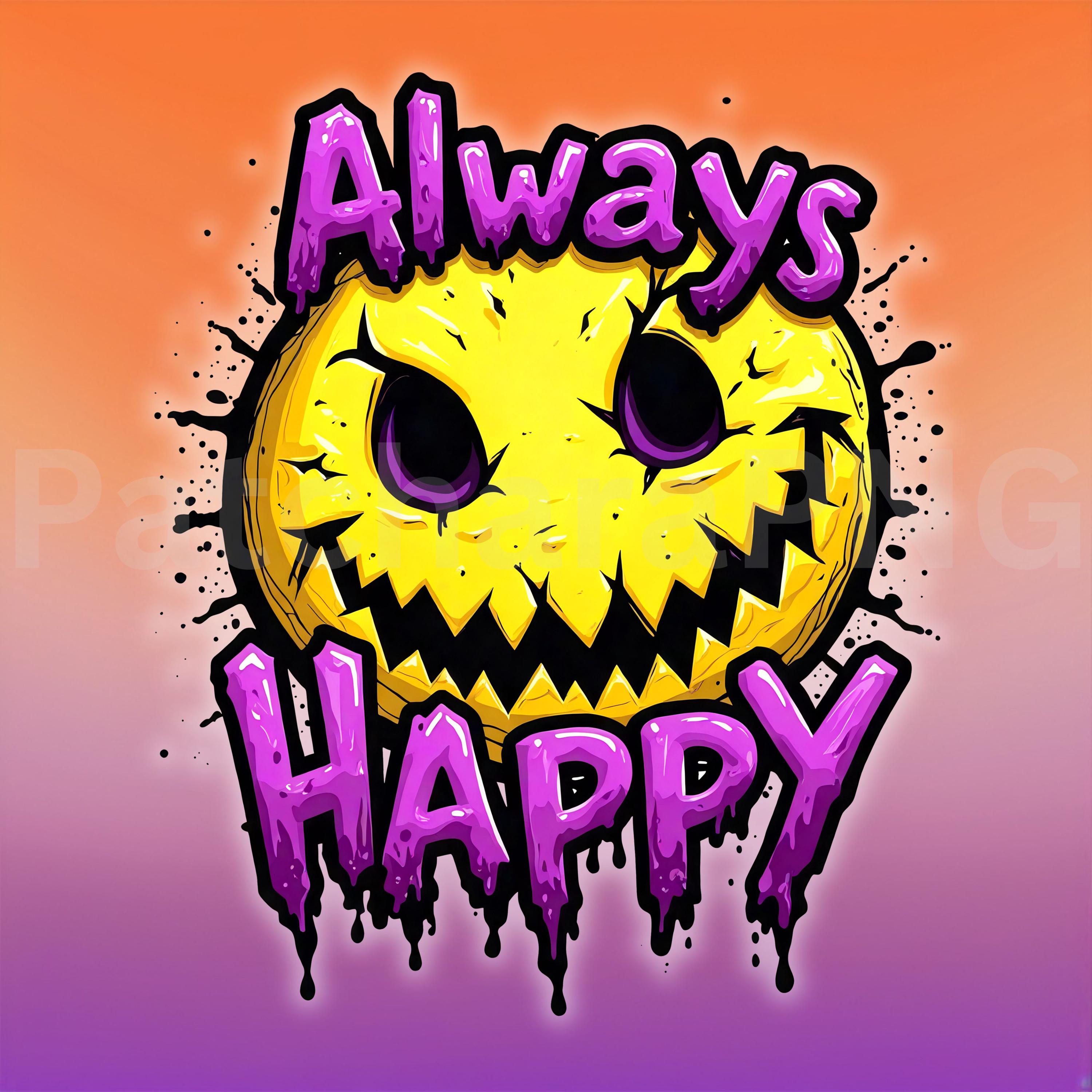 Grunge Smiley Face PNG | Edgy Streetwear Clipart | Dark Aesthetic ...
