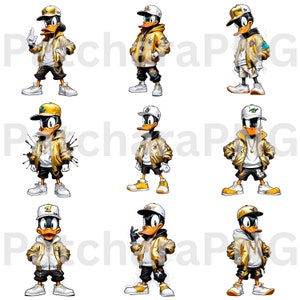 Hip-hop Duck Cartoon Graffiti Art, Digital Download PNG, JPEG Celebrate ...