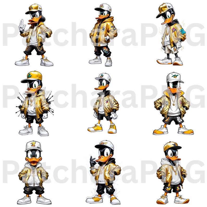 Hip-hop Duck Cartoon Graffiti Art, Digital Download PNG, JPEG Celebrate ...