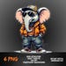 Gangsta Elephant PNG | Cool Urban Hip-hop Animal Clipart | Sublimation ...