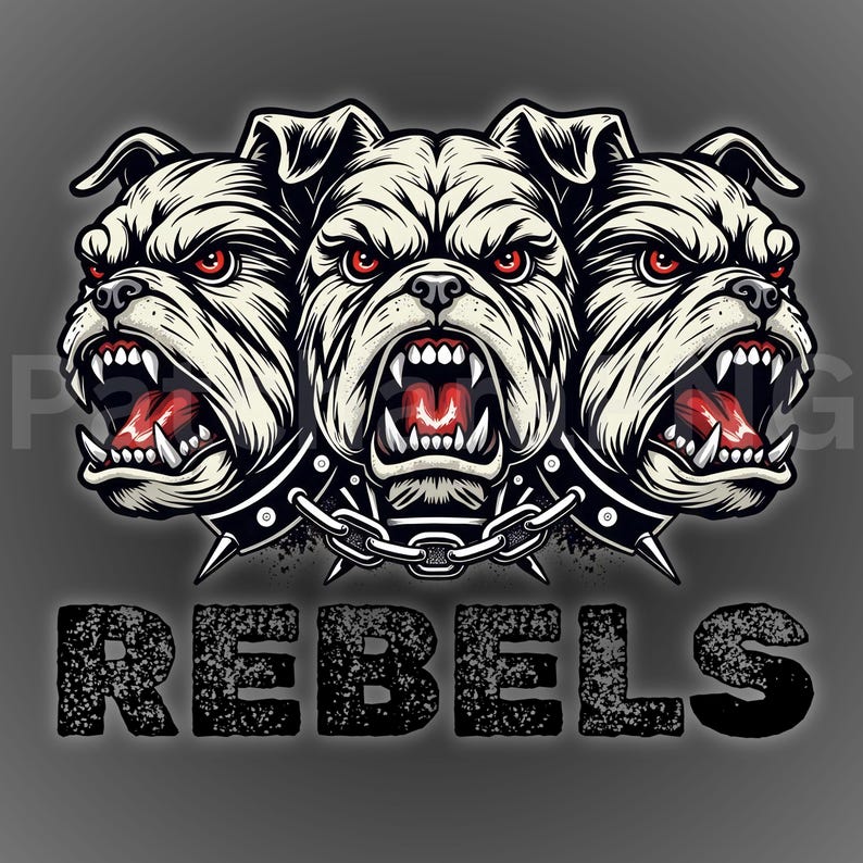 Cerberus Bulldog PNG | Aggressive Bulldog Clipart for Sublimation ...