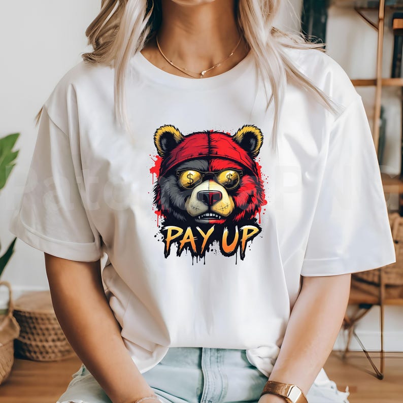 Pay up Bear PNG | Urban Bear Clipart With Dollar Eyes and Hoodie ...