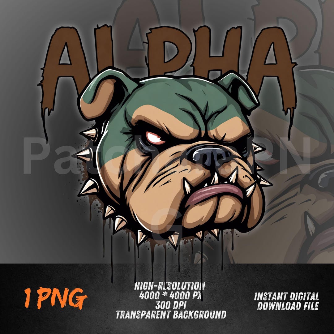 Alpha Bulldog PNG | Tough Dog Clipart With Spikes | Dominant Animal ...