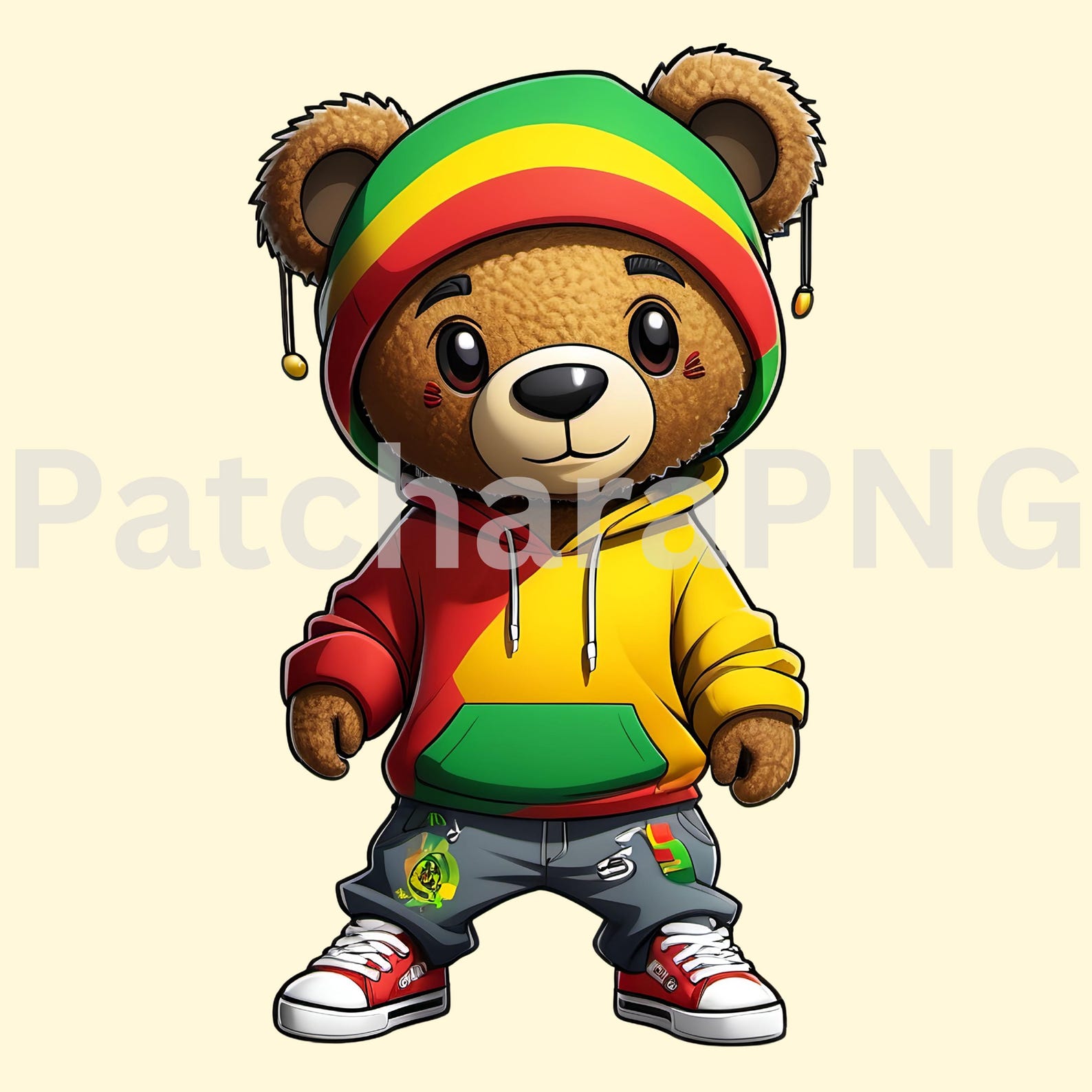 Rasta Teddy Bear Graffiti Art | Cool Hip-hop Bear Cartoon | Urban ...