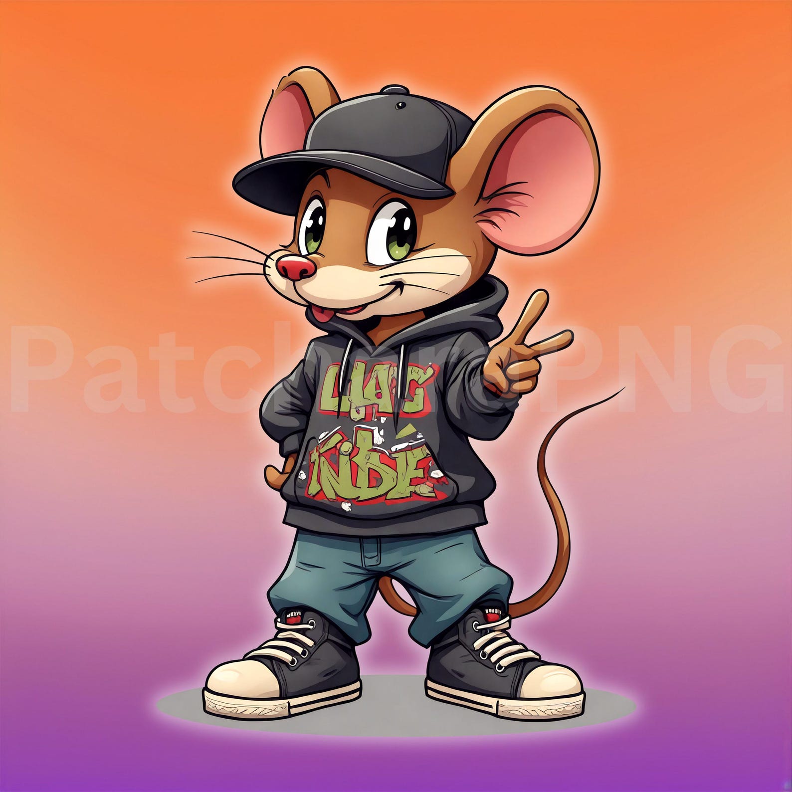 Cool Mouse PNG | Streetwear Cartoon Mouse Clipart for DTF, Sublimation ...