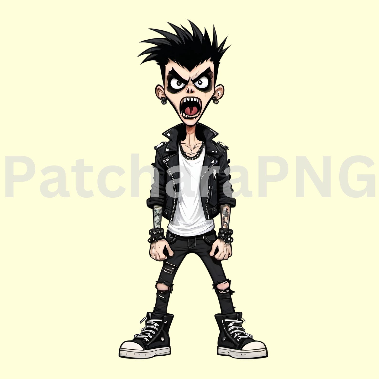 Edgy Punk Rock Character PNG | Alternative Punk Clipart | Digital Punk ...