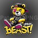 Urban Beast Bear PNG | Gangsta Teddy Clipart in Hoodie & Sneakers | Hip ...