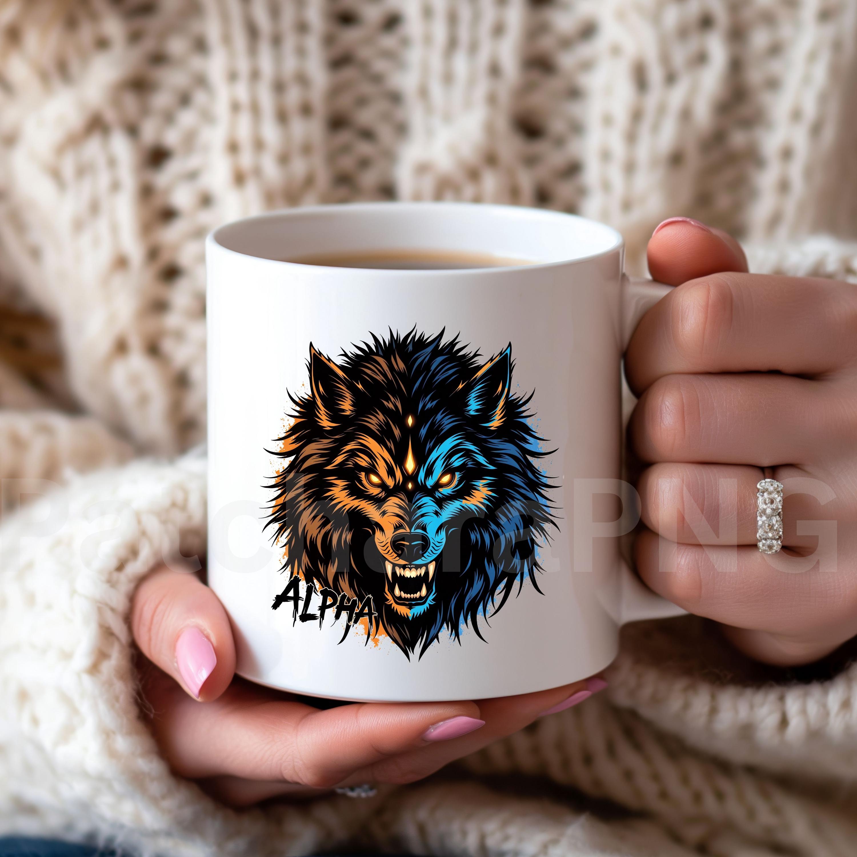 Alpha Wolf PNG | Split Color Wolf Head Clipart | Urban Graffiti Animal ...