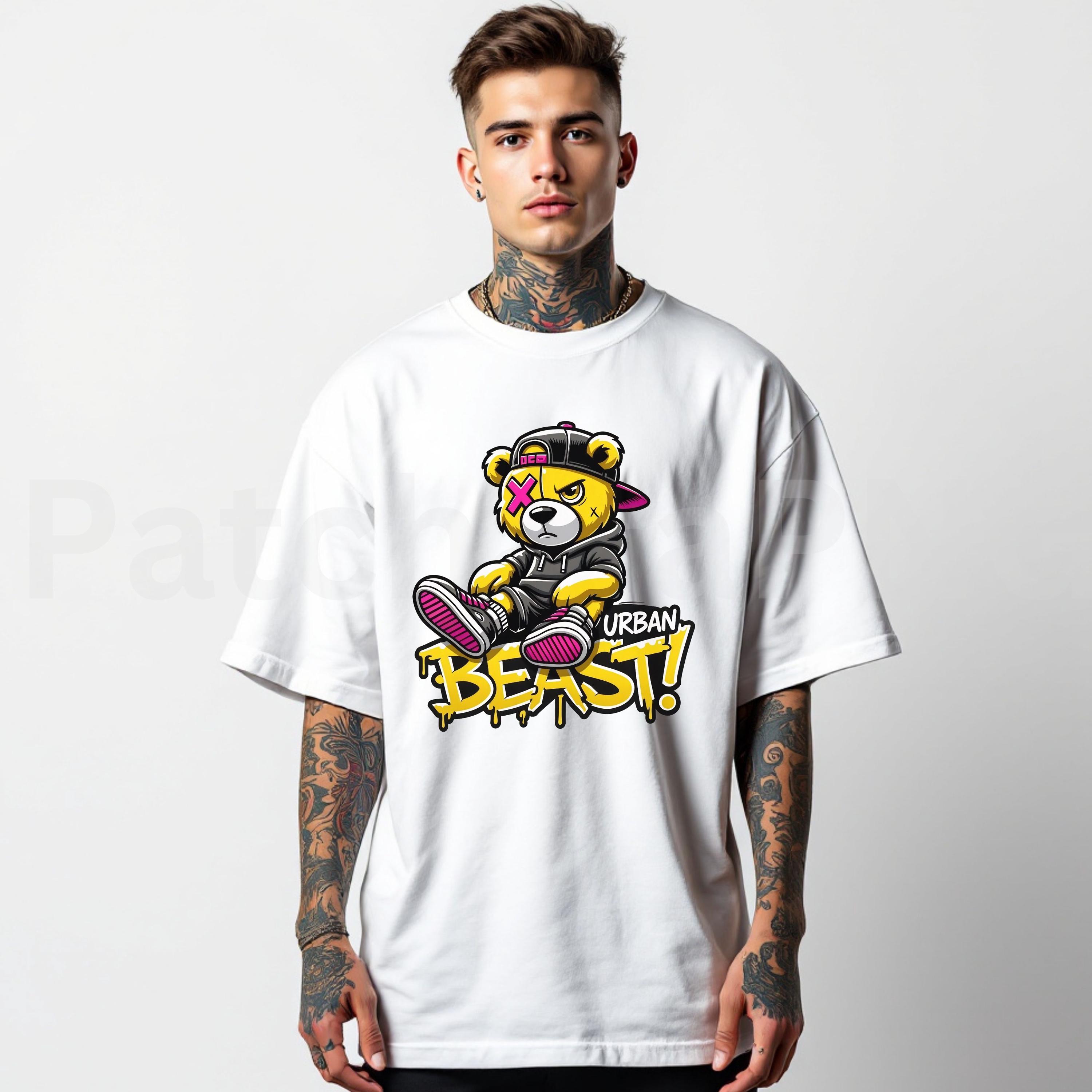Urban Beast Bear PNG | Gangsta Teddy Clipart in Hoodie & Sneakers | Hip ...