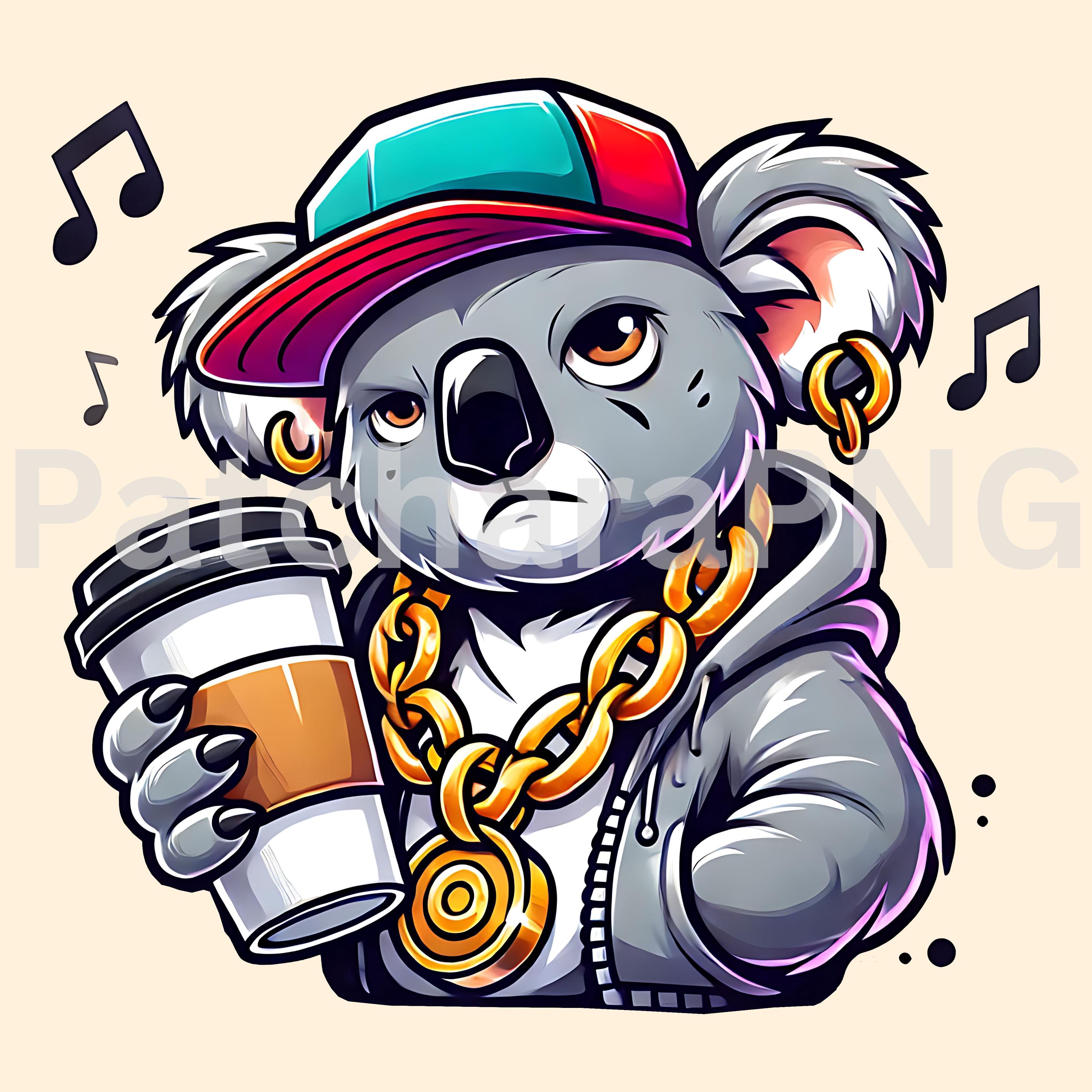 Koala Hip Hop PNG | Cool Dancing Koala Clipart | Urban Animal ...