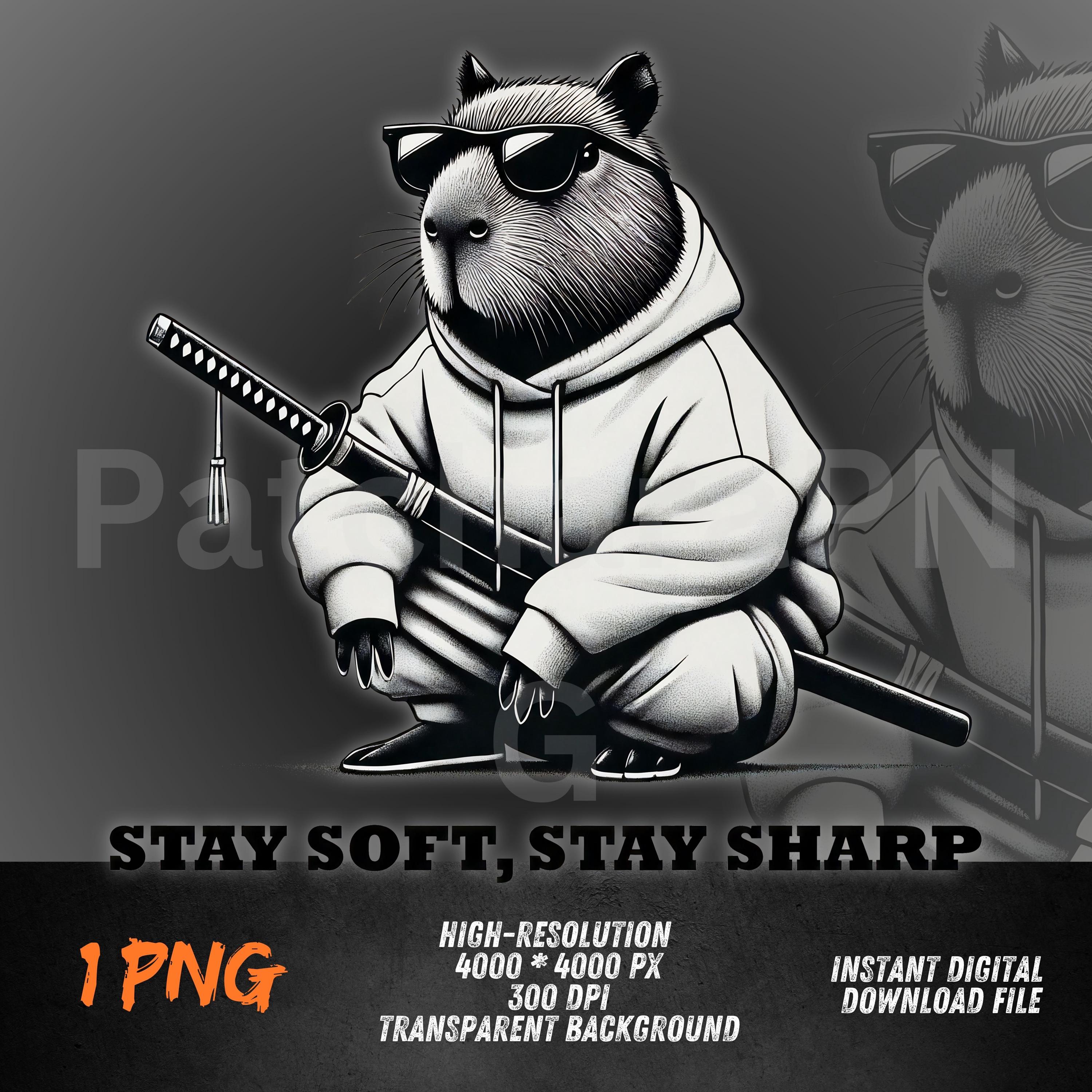 Ninja Capybara PNG | Cool Capybara Clipart With Katana and Hoodie ...