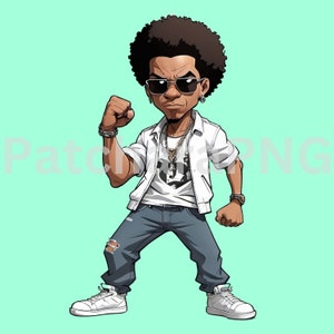 Dynamic Hip-hop Graffiti Cartoon Character With Chain and Hat ...