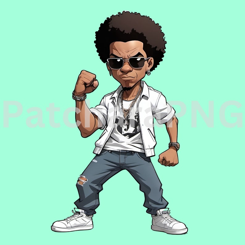 Dynamic Hip-hop Graffiti Character PNG | Cool Streetwear Cartoon | DTF ...