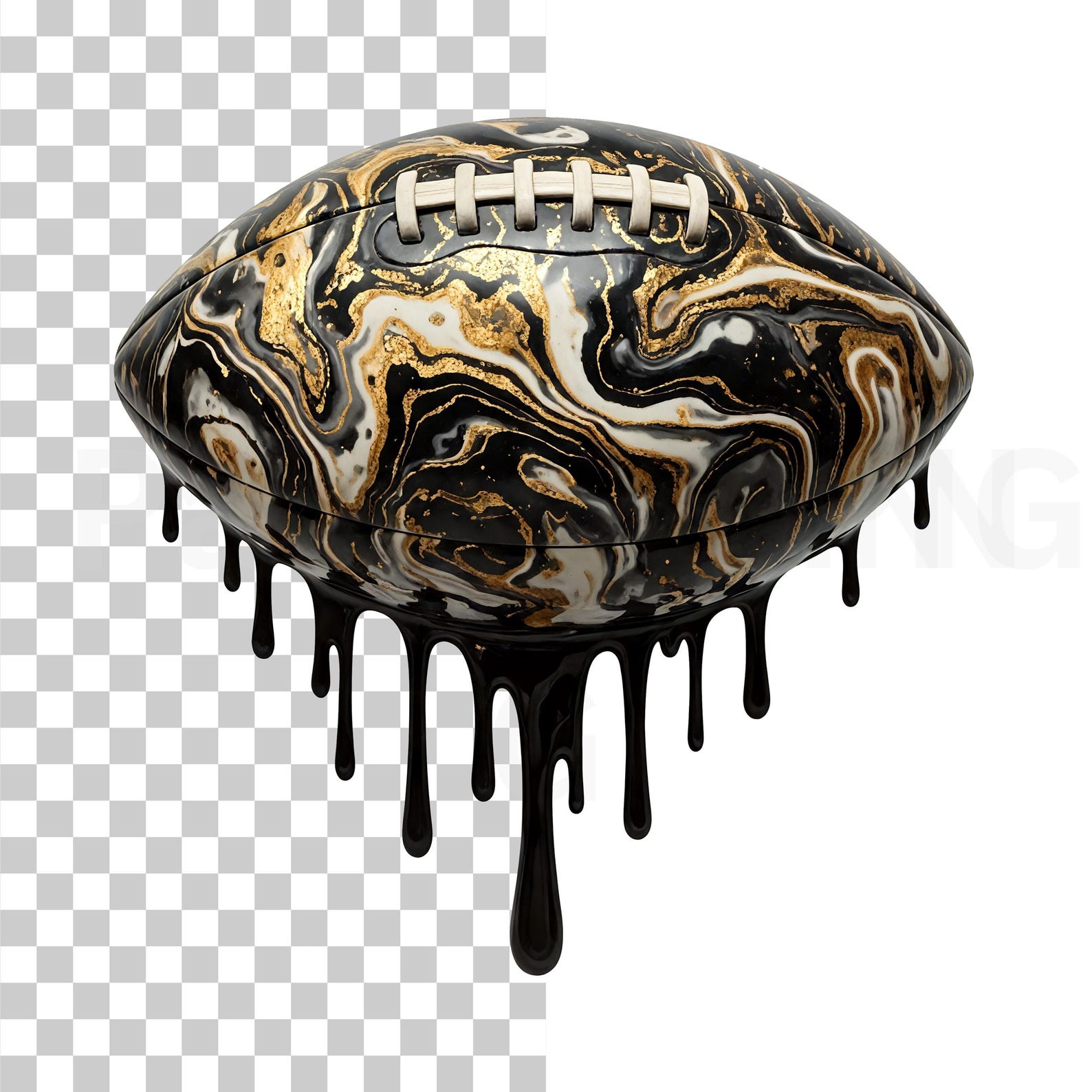 Luxury Dripping Football PNG | Black Gold Marble Sport Clipart for ...
