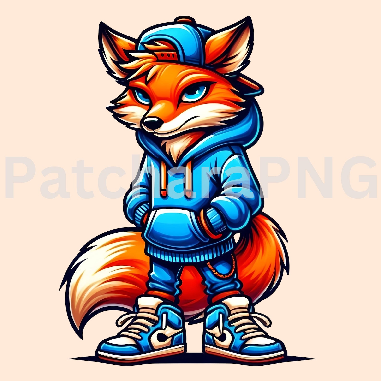 Cool Fox PNG | Street Fox Clipart in Hoodie and Sunglasses | Urban ...
