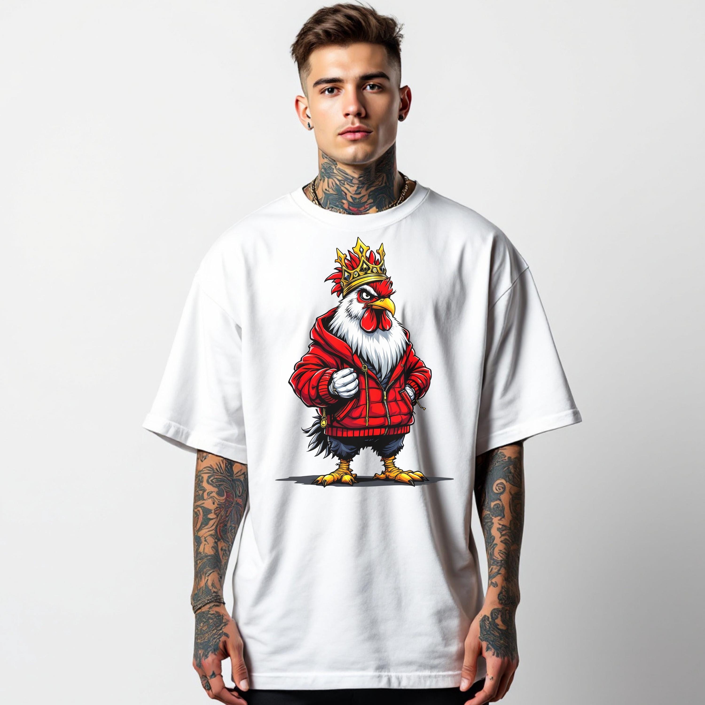Rooster King PNG | Gangsta Chicken Clipart With Crown and Hoodie ...