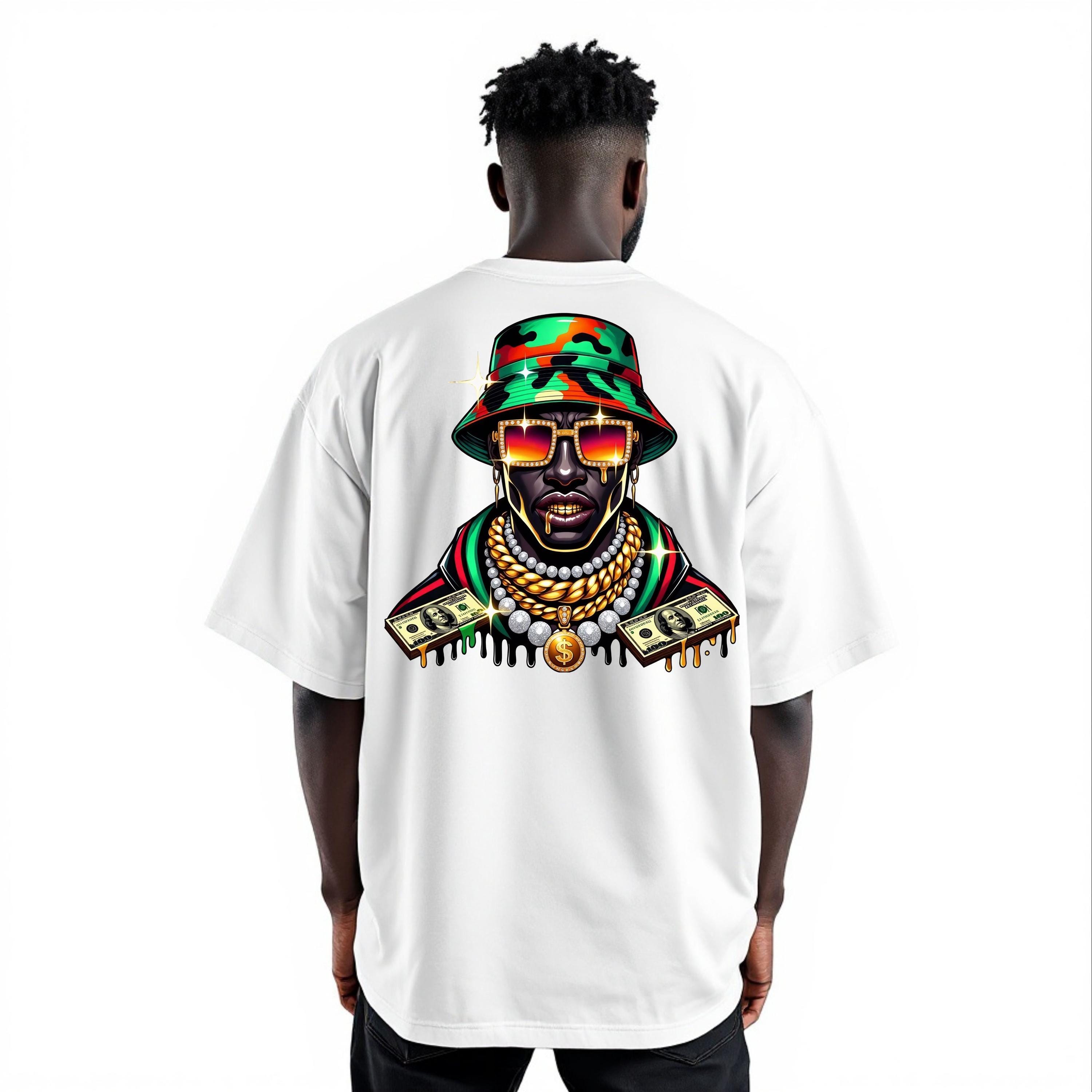 Hip Hop Hustle PNG – Dripping Gold Urban Rapper Design for DTF Shirts ...