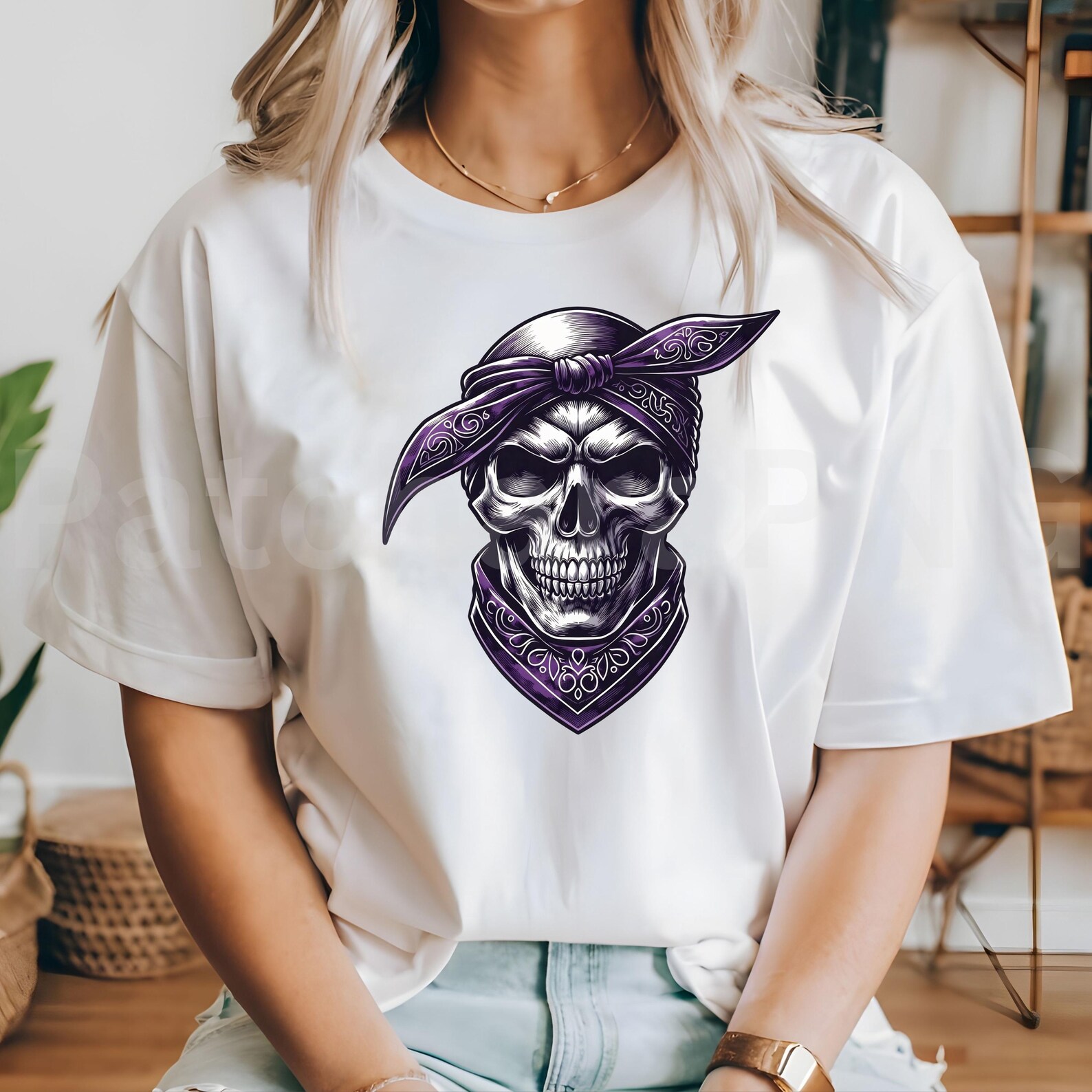 Purple Skull PNG | Bandana Skull Clipart With Purple Scarf | Gangsta ...