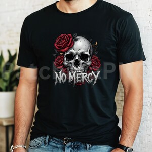No Mercy Skull PNG | Rose Skull Clipart for Sublimation | Gothic Skull ...