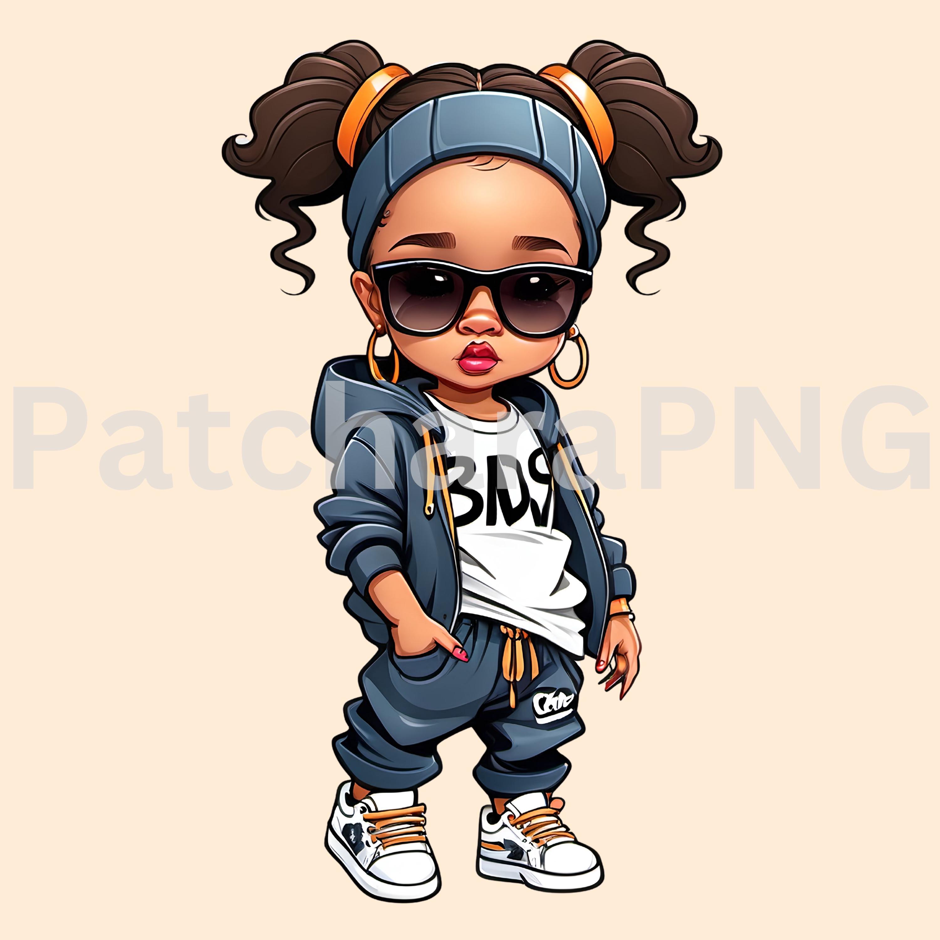 Hip-hop Baby Girl PNG | Cool Cartoon Character Graphic | Urban ...