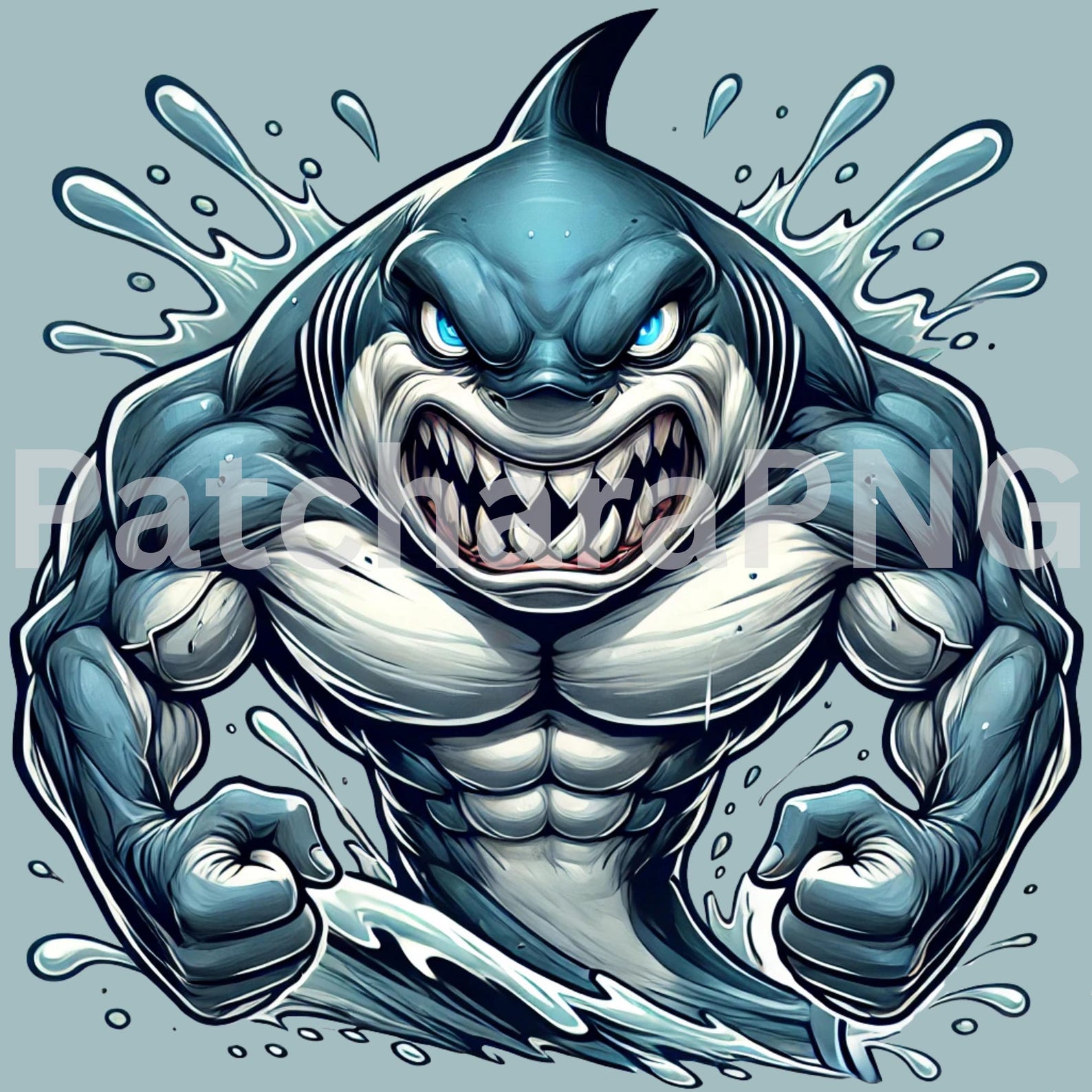 Angry Shark PNG Clipart | Fierce Shark Digital Download | Ocean Animal ...