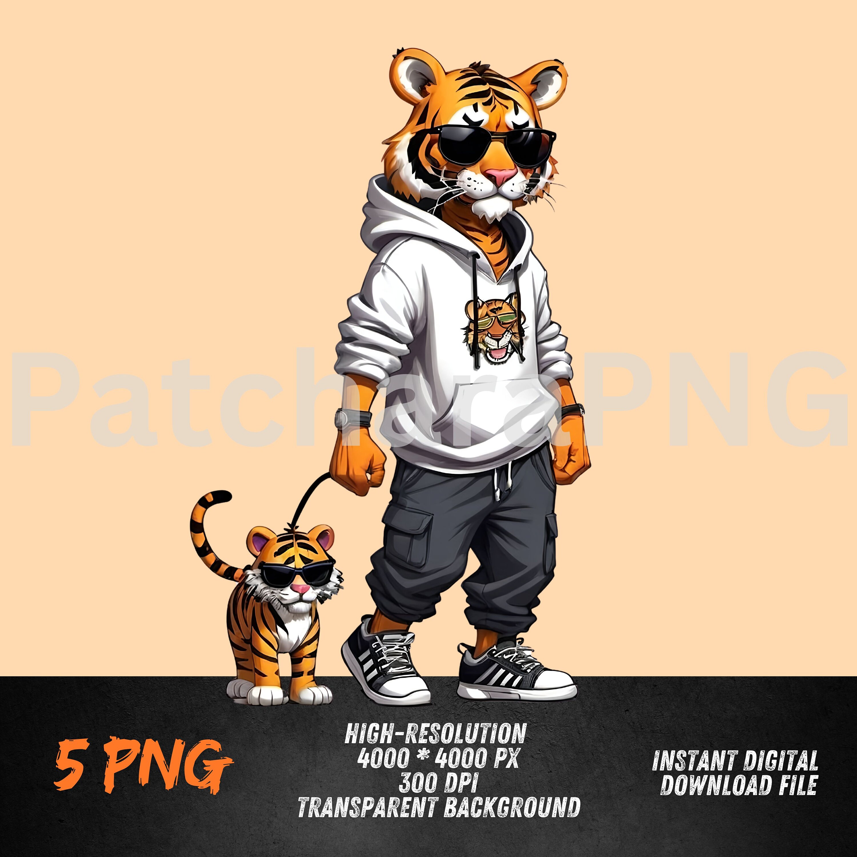 Funky Tiger Character Clipart Cool Hip-hop Design Projects Hip-hop ...
