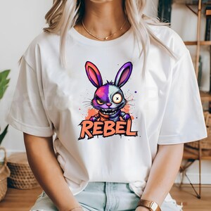 Rebel Bunny PNG | Twisted Rabbit Clipart With X Eye | Graffiti Style ...