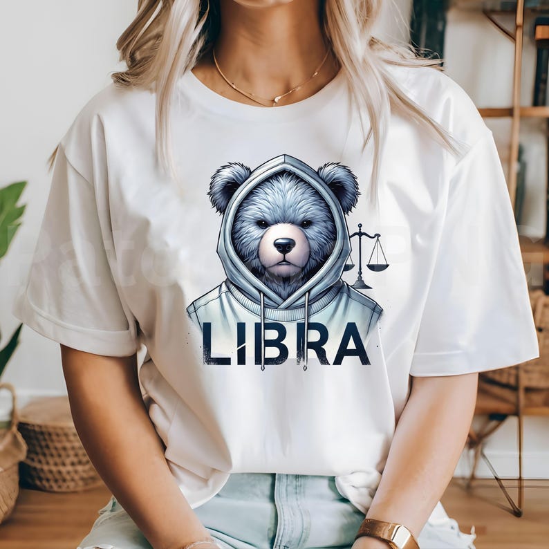 Libra Bear PNG | Zodiac Bear Clipart With Scales | Cute Horoscope ...