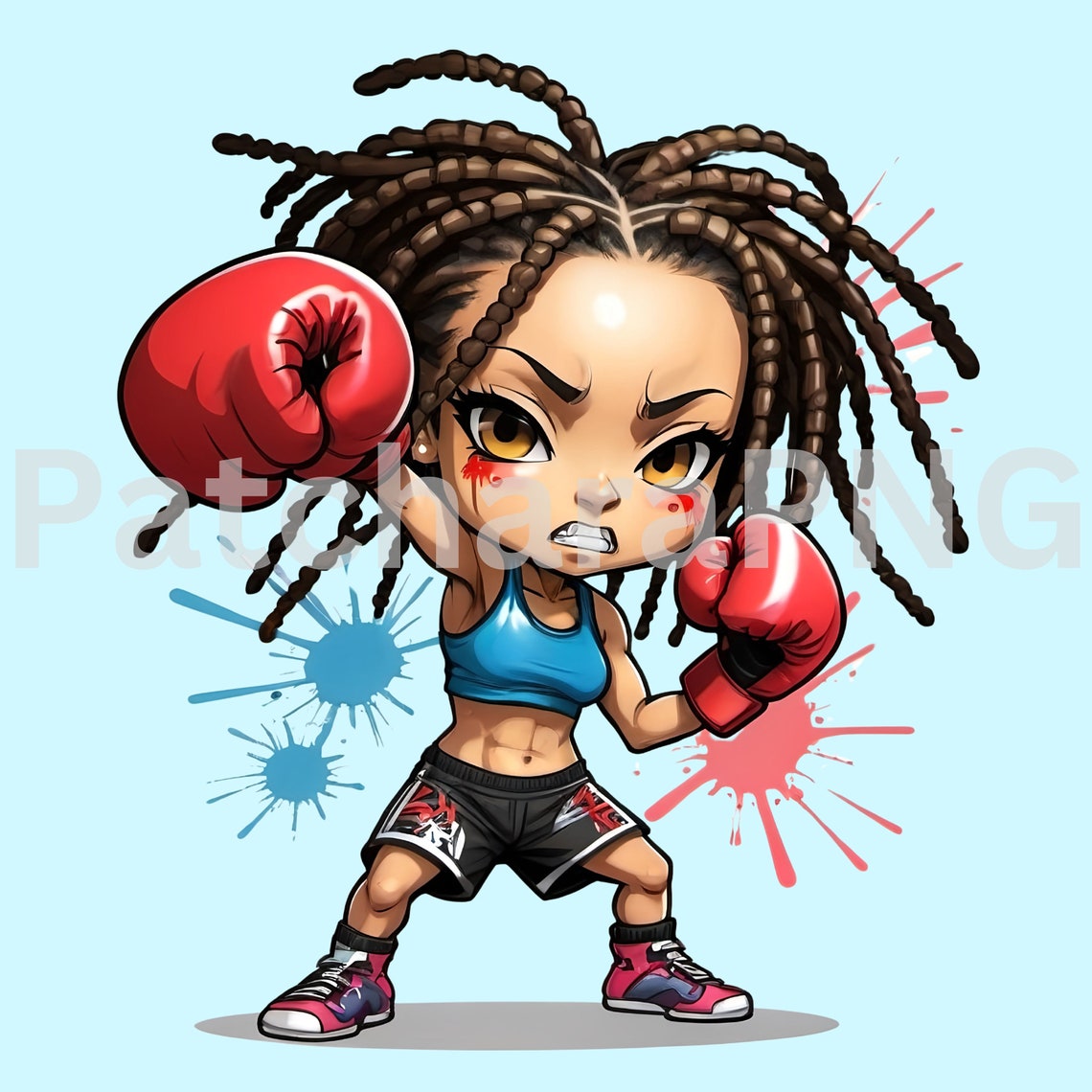 Woman With Dreadlocks Boxer Graffiti Art PNG , Boxer ,woman, Spray Bomb ...