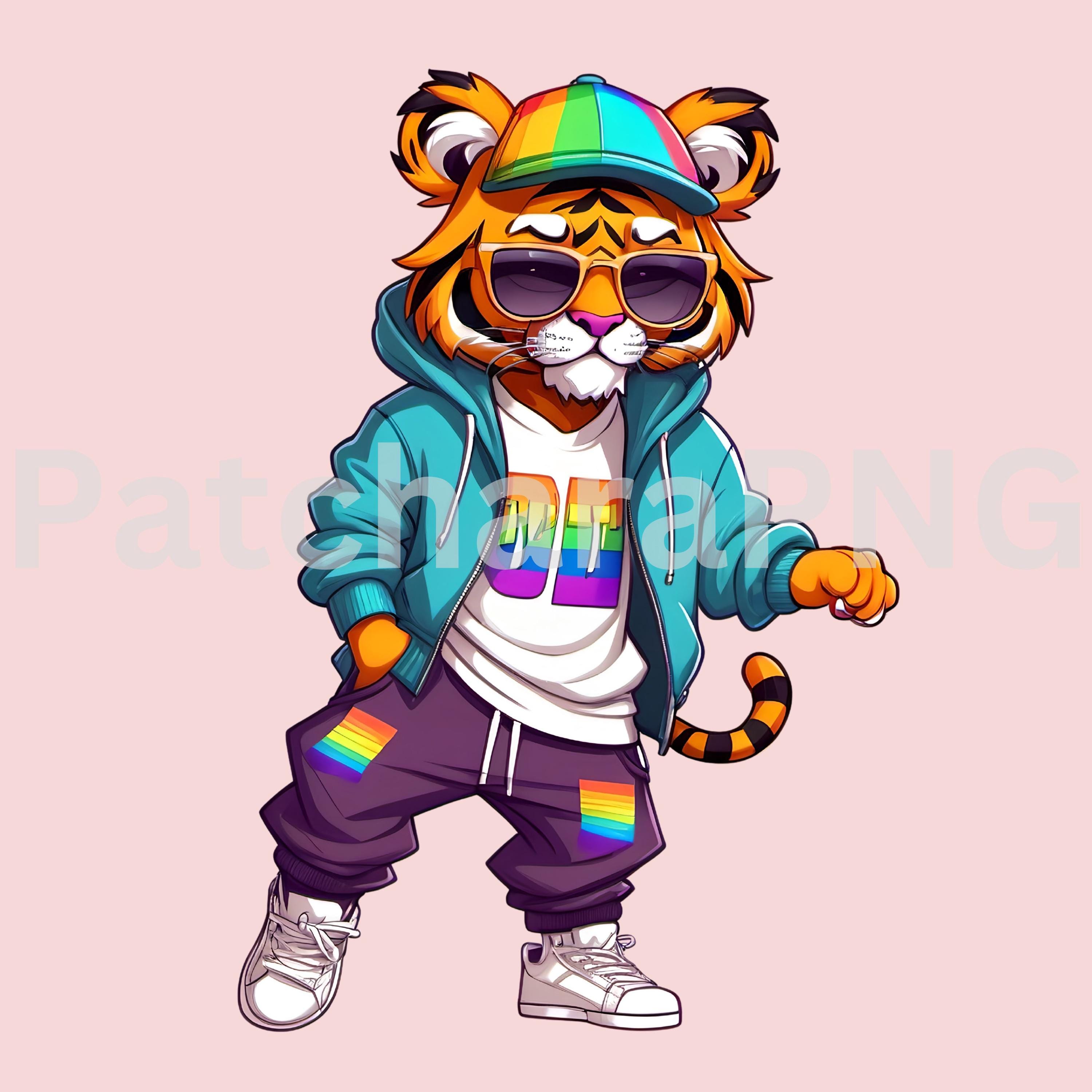 Swag Tiger PNG | Cool Tiger Clipart in Streetwear Hoodie and Shades ...