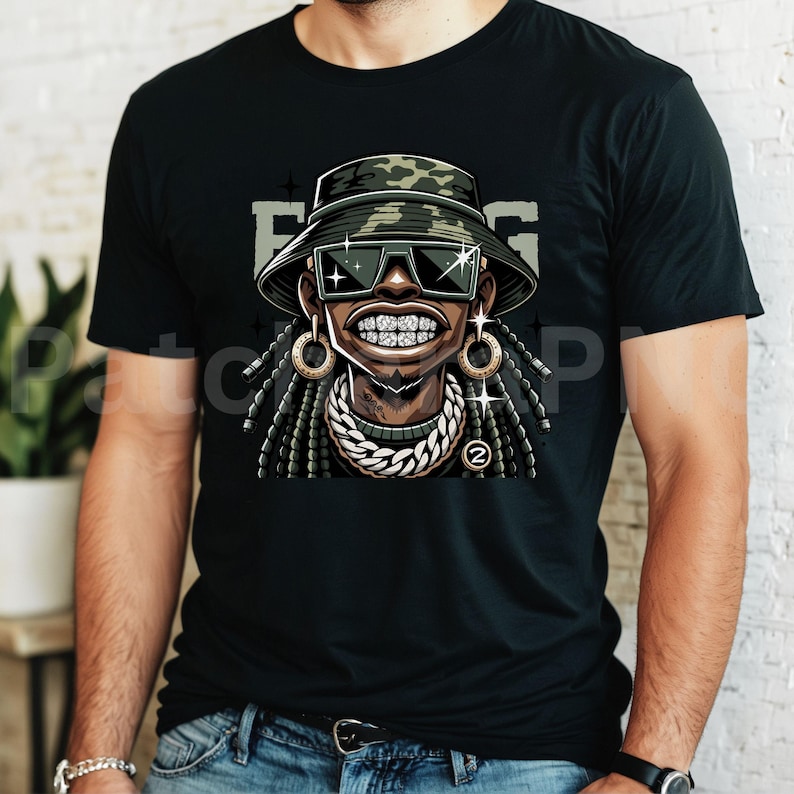 Rapper Bling PNG | Hip Hop Graffiti Style Clipart for DTF, Sublimation ...